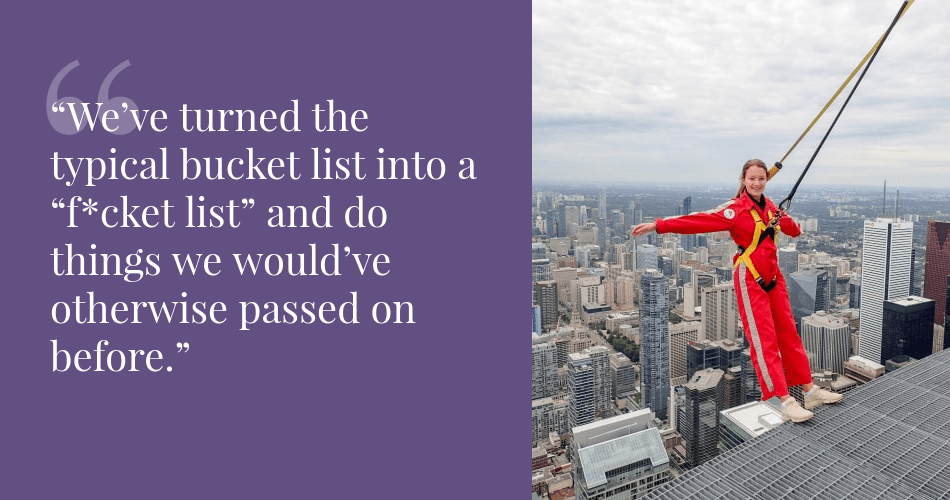 “We’ve turned the typical bucket list into a “f*cket list” and do ...